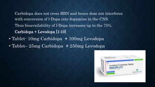 Carbidopa is given in combination L-dopa in Parkinsonian | PPTX