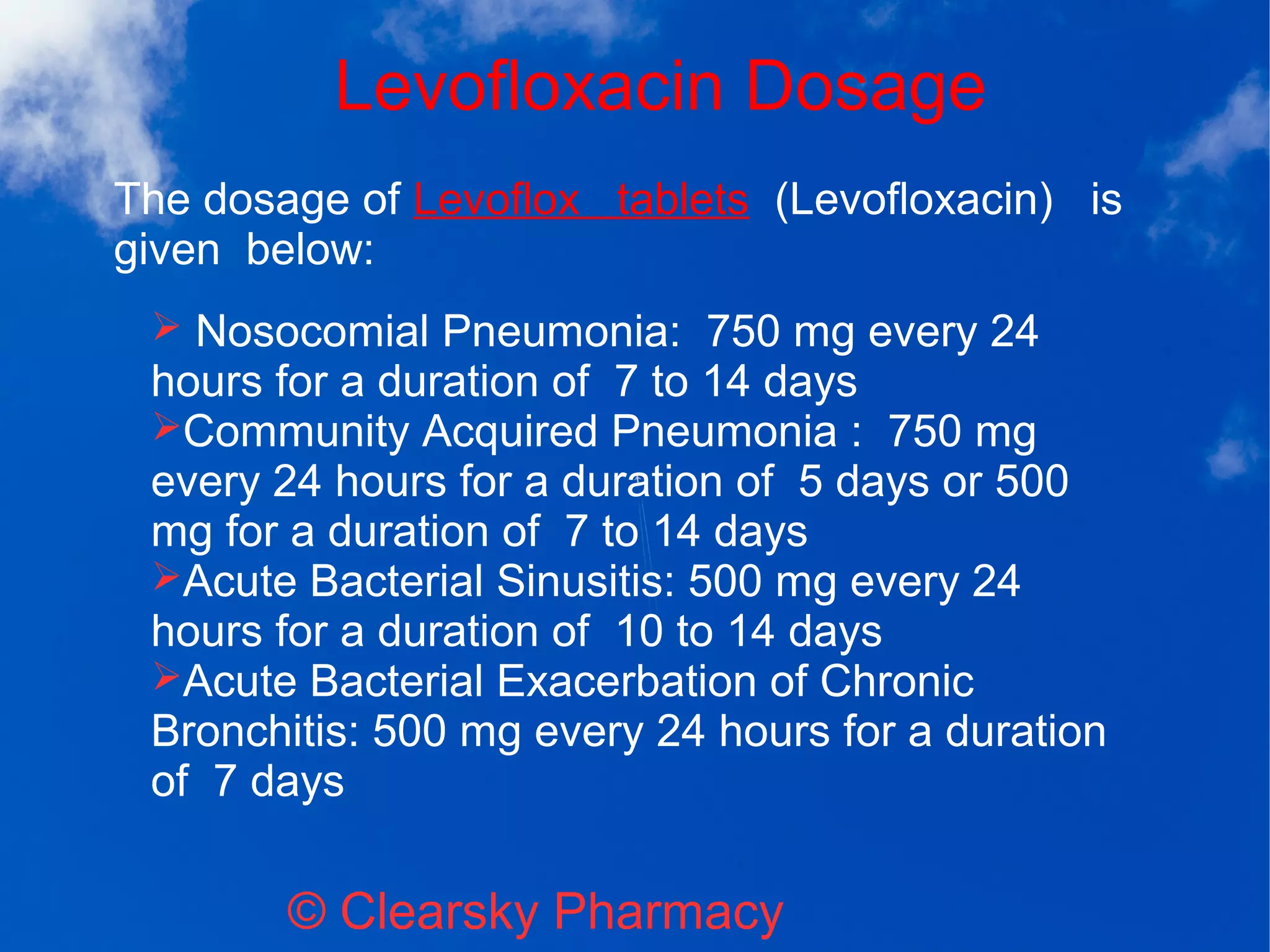 Levoflox (Levofloxacin Tablets) | ODP