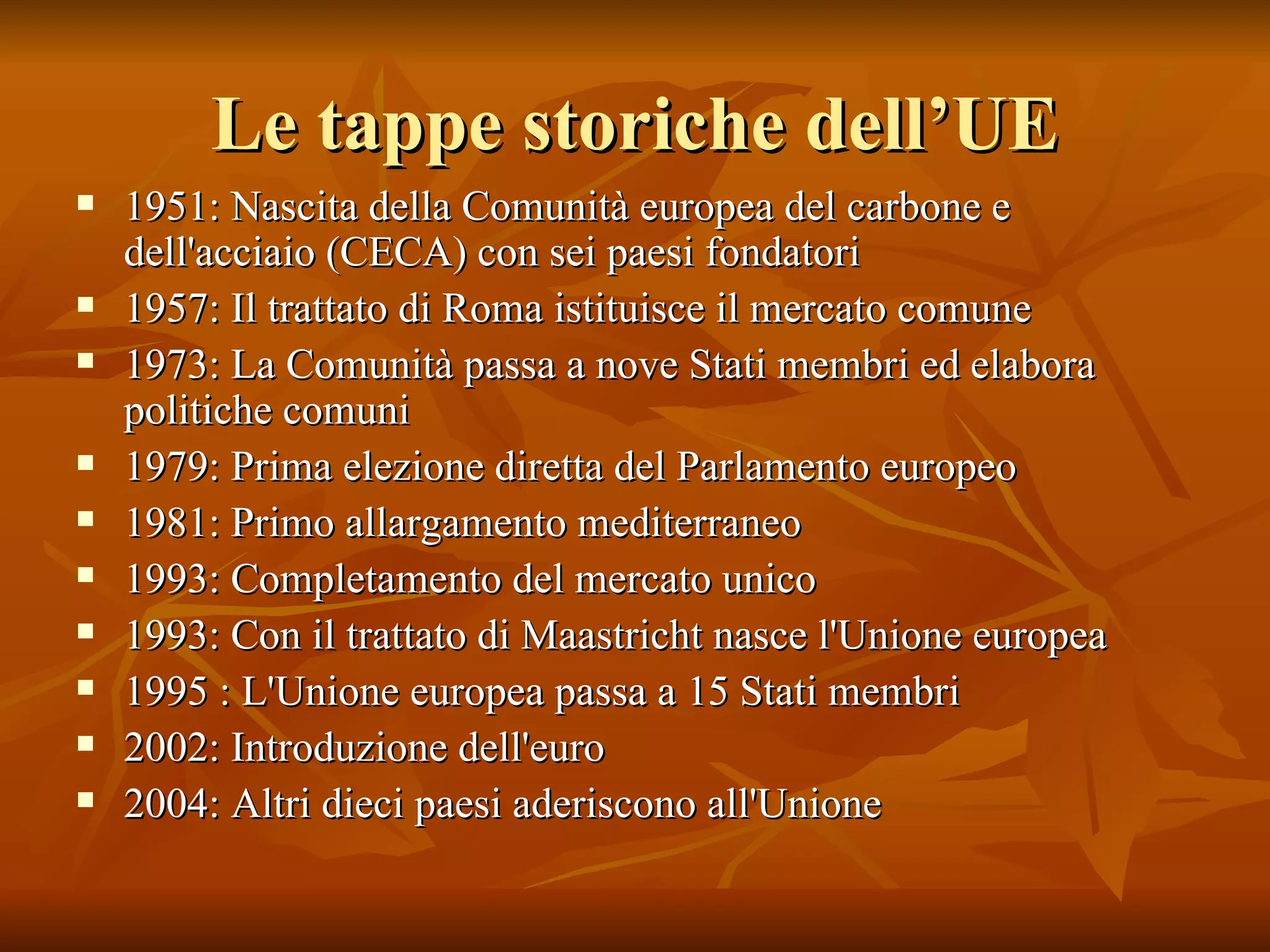 L’Evoluzione Dell’Ue | PPT