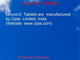 Levorid-D (Levocetirizine and Phenylephrine Tablets) | PPT
