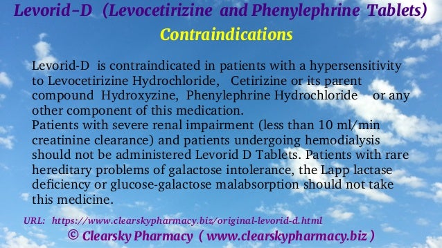 Levorid-D (Levocetirizine Hydrochloride and Phenylephrine Hydrochloride ...