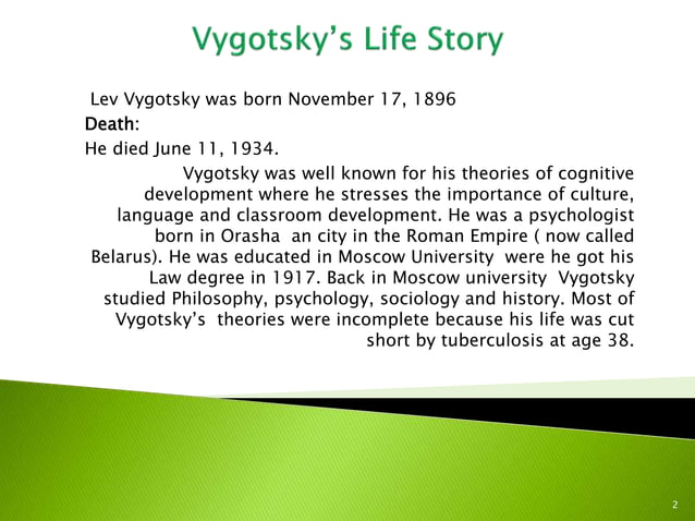 Lev semyonovich vygotsky | PPT