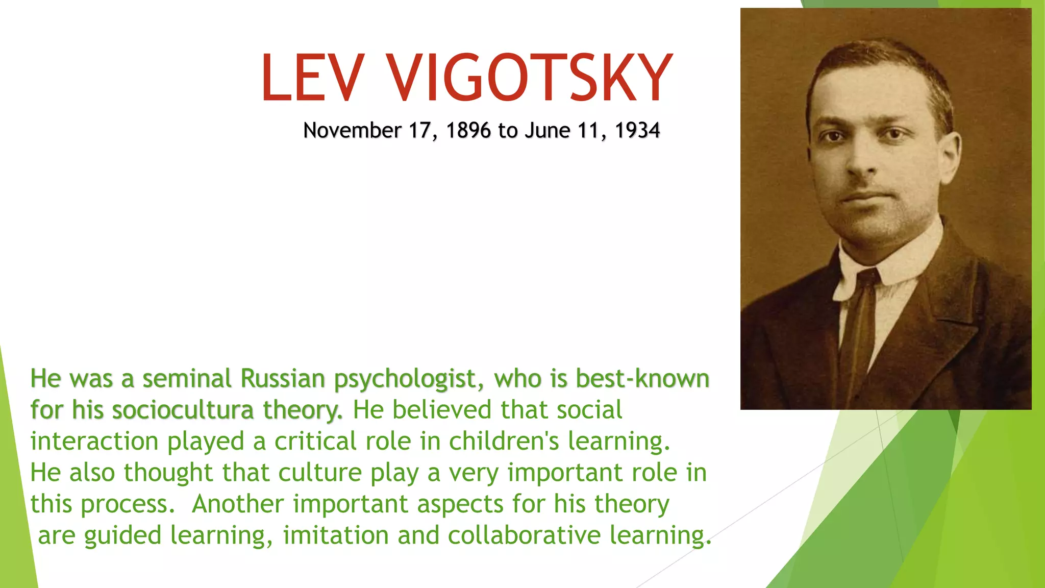 Lev Vigotsky Theory Presentation | PPT