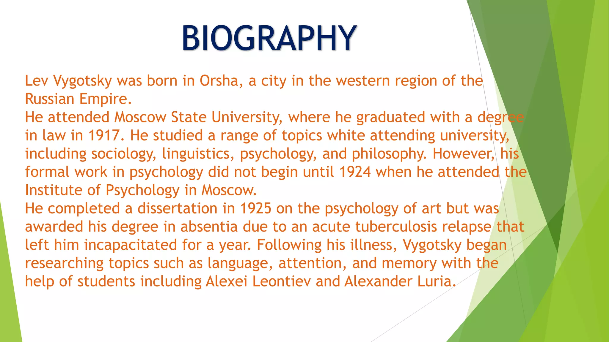 Lev Vigotsky Theory Presentation | PPT