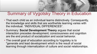 Lev vygotsky Theory of Development & Contribution to Educational ...