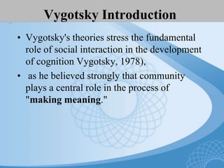 FHB Presentation Lev Vygotsky's Sociocultural Theory Lev, 51% OFF