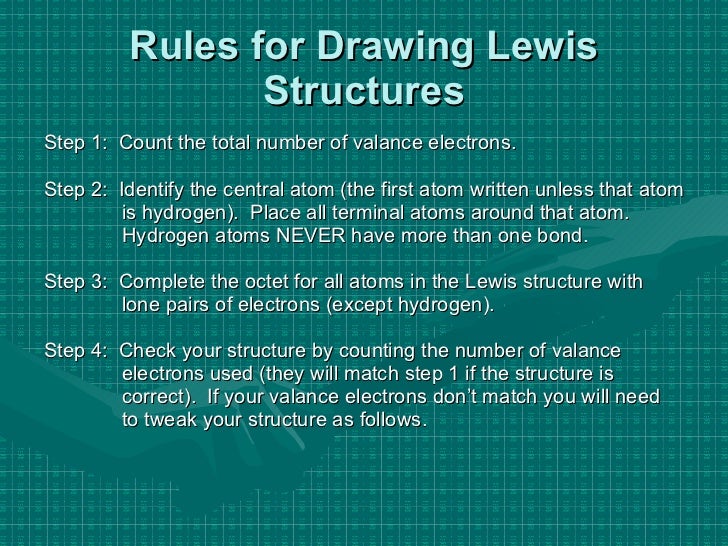 Rules Drawing Lewis Dot Structures rules-drawing-lewis-dot-structures