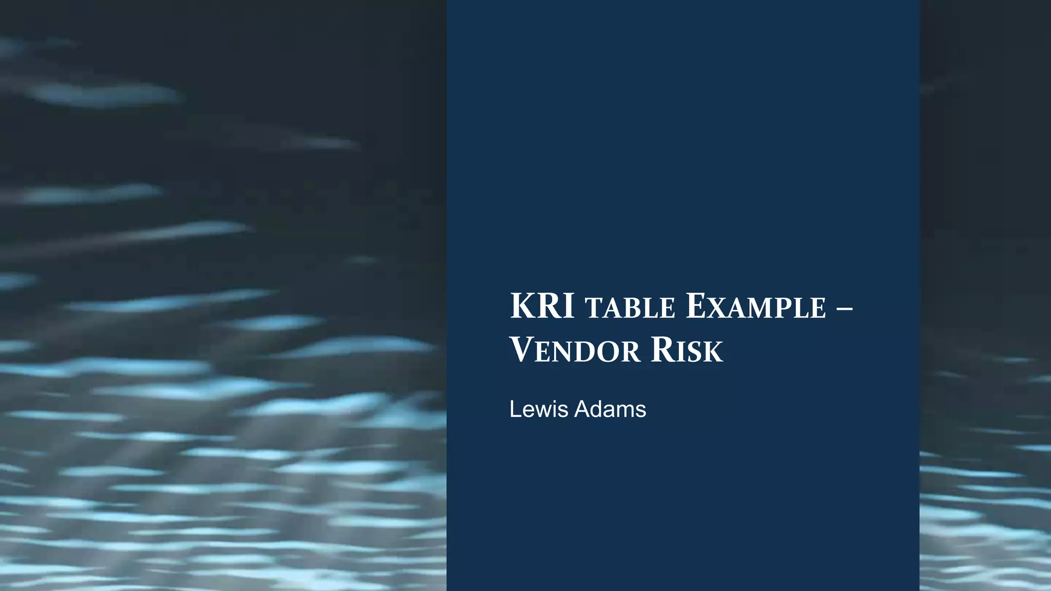 Key Risk Indicator Example in Business Process Outsourcing for Banking ...