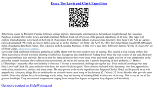 Lewis And Clark Expedition Analysis | PDF