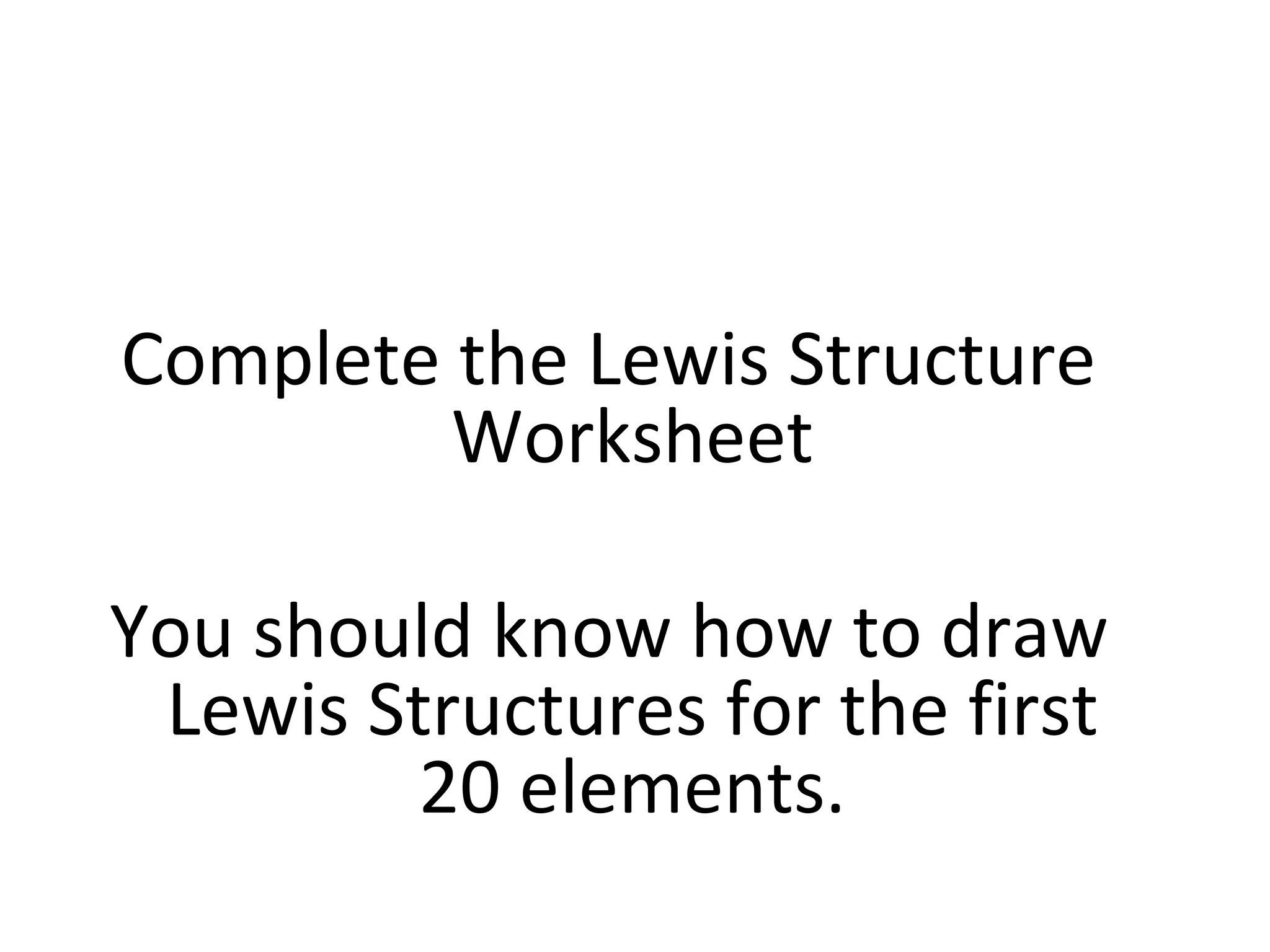 Lewis Dot Diagram or Structure in Chemistry | PPT