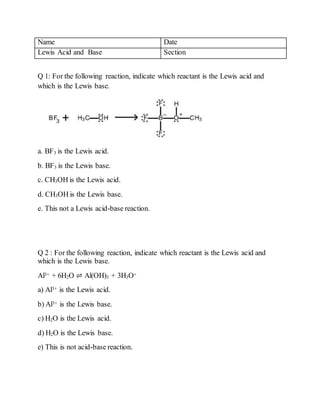Lewis acid and base | DOCX