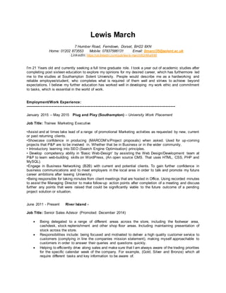 Lewis March - CV | PDF
