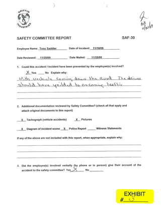 Discovery and Admissability of Safety Committee Trucking Investigations ...