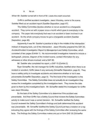 Discovery and Admissability of Safety Committee Trucking Investigations ...