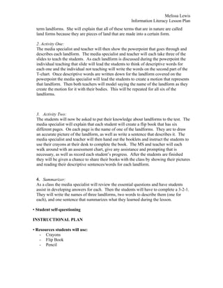 Lewis M Info Lit Lesson | DOC