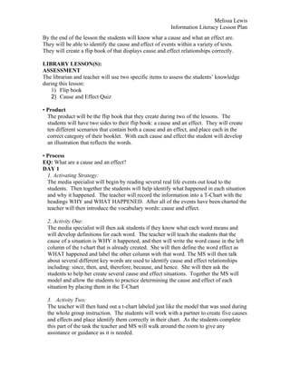 Lewism Practicum Info Lesson | DOC | Educational Assessment | Education