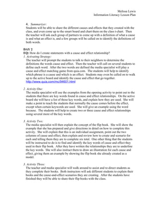 Lewism Practicum Info Lesson | DOC | Educational Assessment | Education