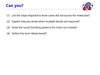 how to write correct Lewis dot structures | PPTX