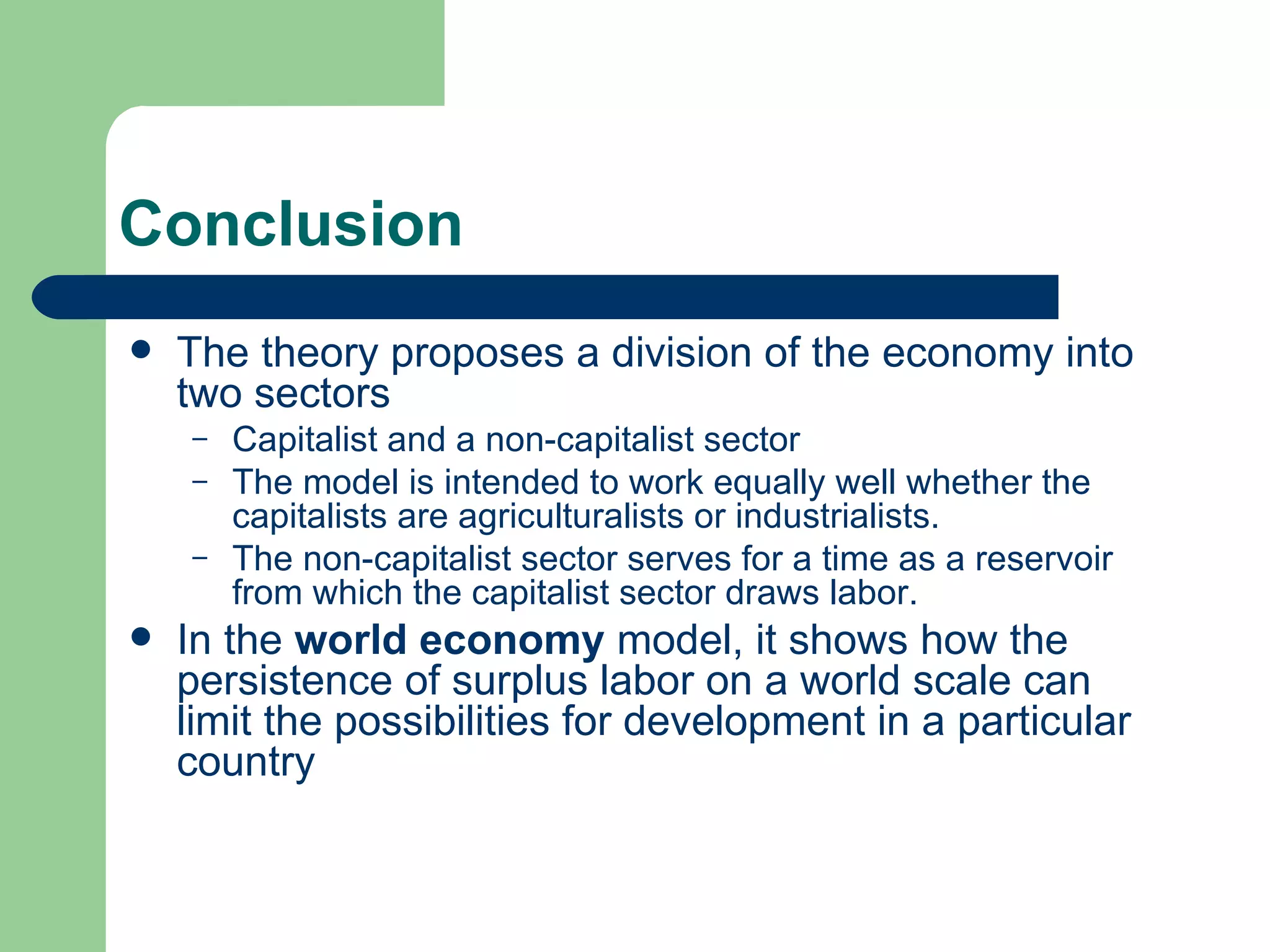 Lewis Theory Of Economic Development | PPT