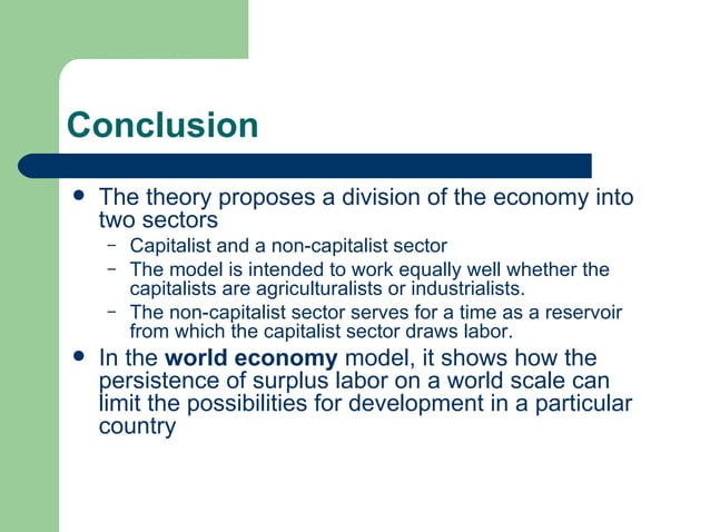 Lewis Theory Of Economic Development | PPT | Agriculture | Industries