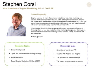 Lewisus speaker bible | PPTX | Advertising Industry | Industries