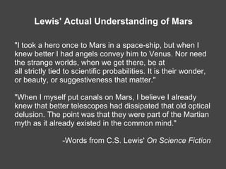 Lewis' view of Mars in out of the silent planet | PPT