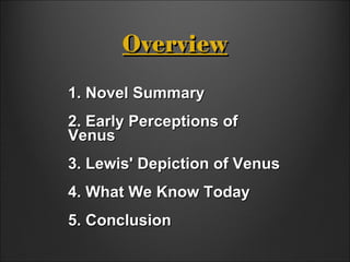 Lewis' view of Venus in Perelandra | PPT