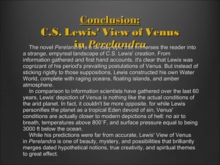 Lewis' view of Venus in Perelandra | PPT