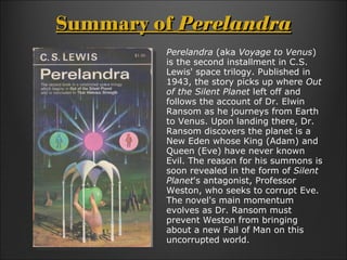 Lewis' view of Venus in Perelandra | PPT
