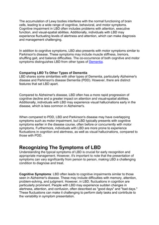 Lewy Body Dementia.docx | Brain and Nervous System Disorders | Diseases ...