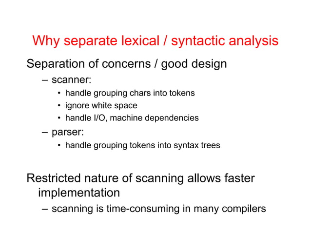 Lexical analysis, syntax analysis, semantic analysis. Ppt | PPT | Programming Languages | Computing