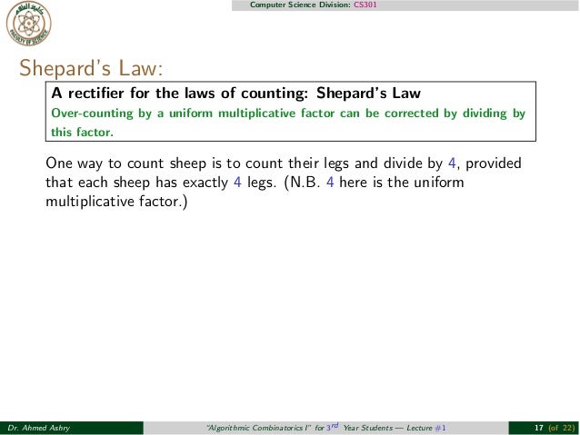 Lecture #1: Algorithmic Combinatorics I "#FOSCS301#