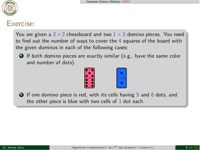 Lecture #1: Algorithmic Combinatorics I "#FOSCS301#