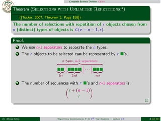 Lecture #3: Algorithmic Combinatorics I "#FOSCS301" | PPT
