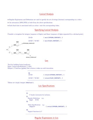 Lex analysis | PDF