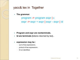 Lex and Yacc Tool M1.ppt