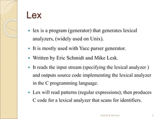 Lex and Yacc Tool M1.ppt