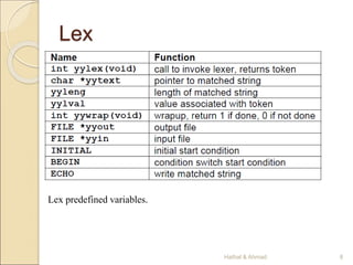 Lex and Yacc Tool M1.ppt