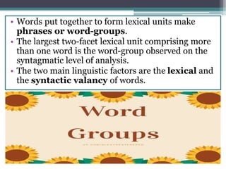 English lexicology. Lexical valency. ppt | PPT
