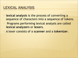Lexical Analyzers and Parsers | PPT | Web Development | Internet