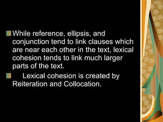 Lexical Cohesion | PPT