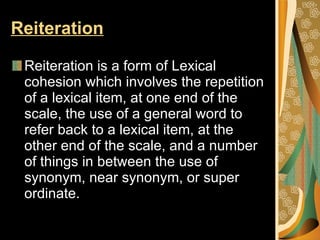 Lexical Cohesion | PPT
