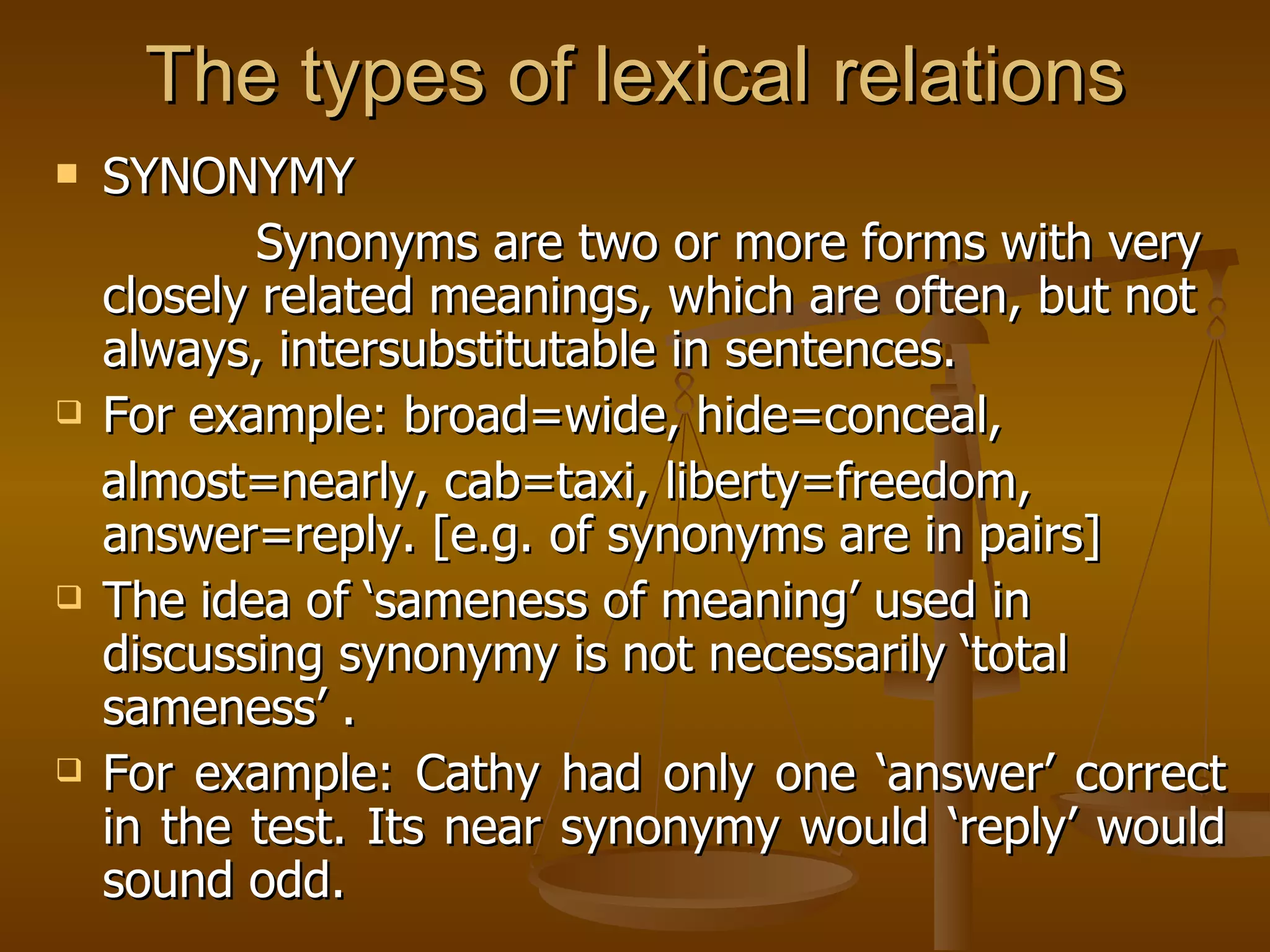 Lexical Relations By Nasir | PPT
