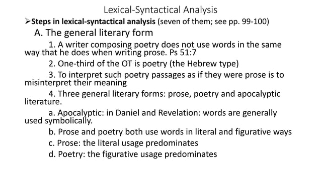 Lexical syntactical analysis | PPTX | Christianity | Religion ...