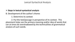 Lexical syntactical analysis | PPTX