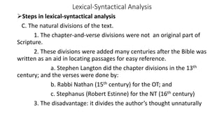 Lexical syntactical analysis | PPTX