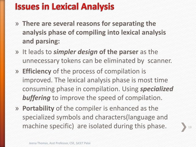 Lexical analysis - Compiler Design | PPTX | Programming Languages | Computing