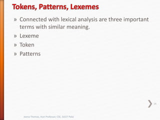 Lexical analysis - Compiler Design | PPTX