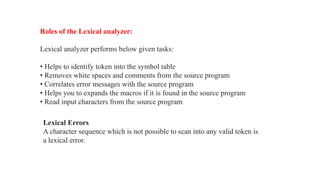 Lexical Analysis.pdf | Programming Languages | Computing