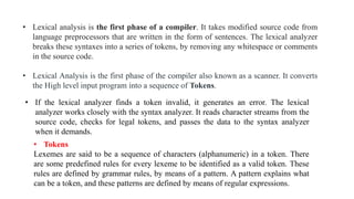 Lexical Analysis.pdf | Programming Languages | Computing